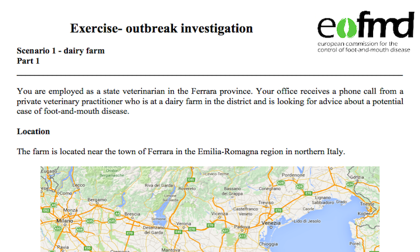 Outbreak Scenarios for Cascade Training | EuFMD vLearning